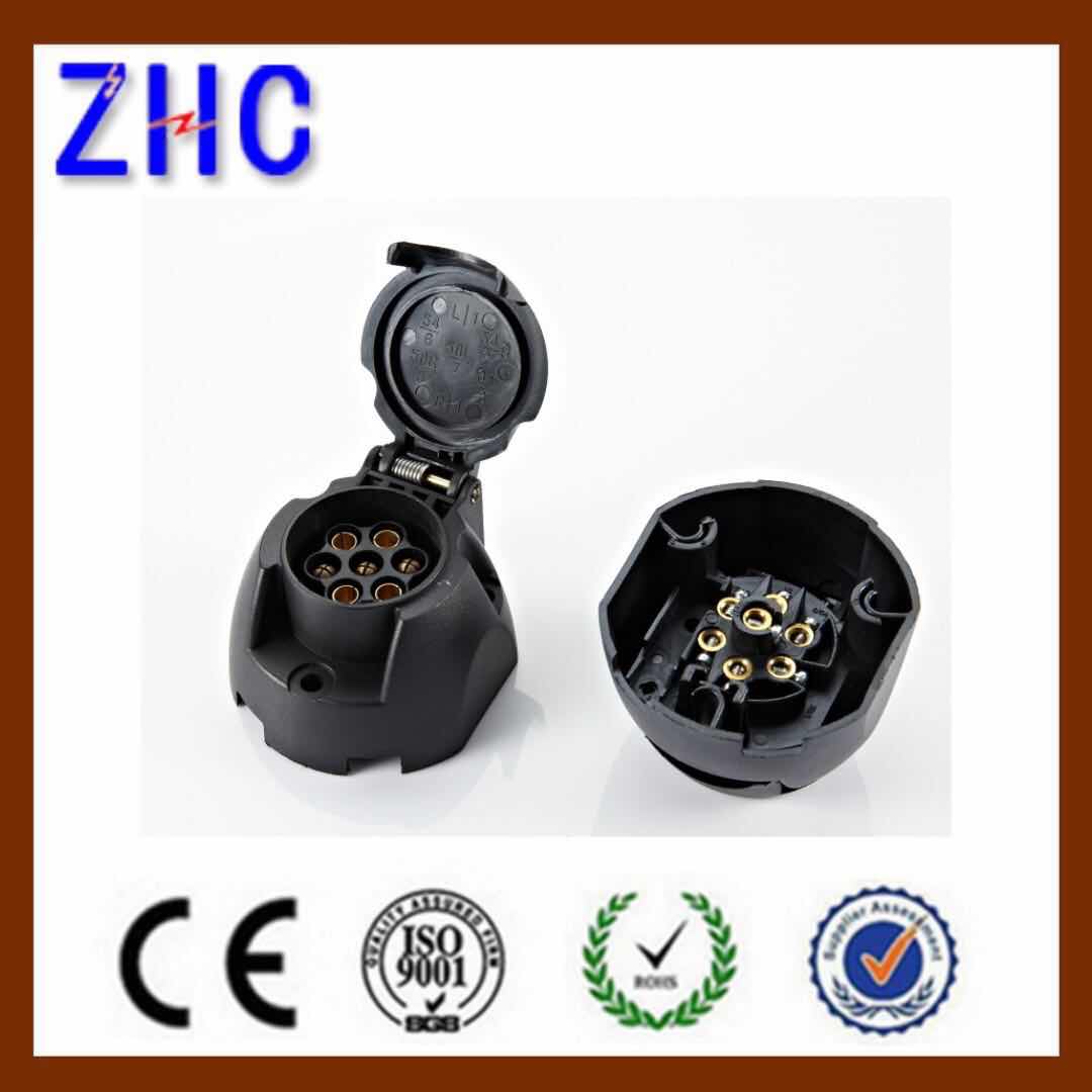Economic Type 7P 12V Mounted Female Trailer Socket Towing Connector For ...