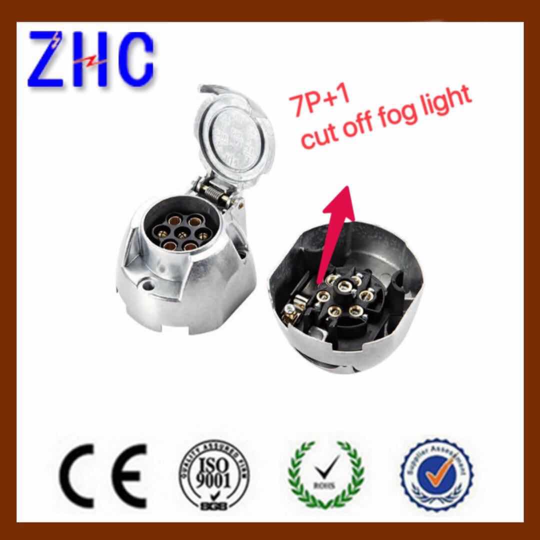 Economic 7P+1 Aluminum 12V Square Female Wall Mounted Trailer Socket ...