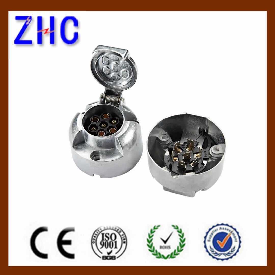 Economic Round Socket Type 7P 12V Aluminum Mounted Female Trailer ...
