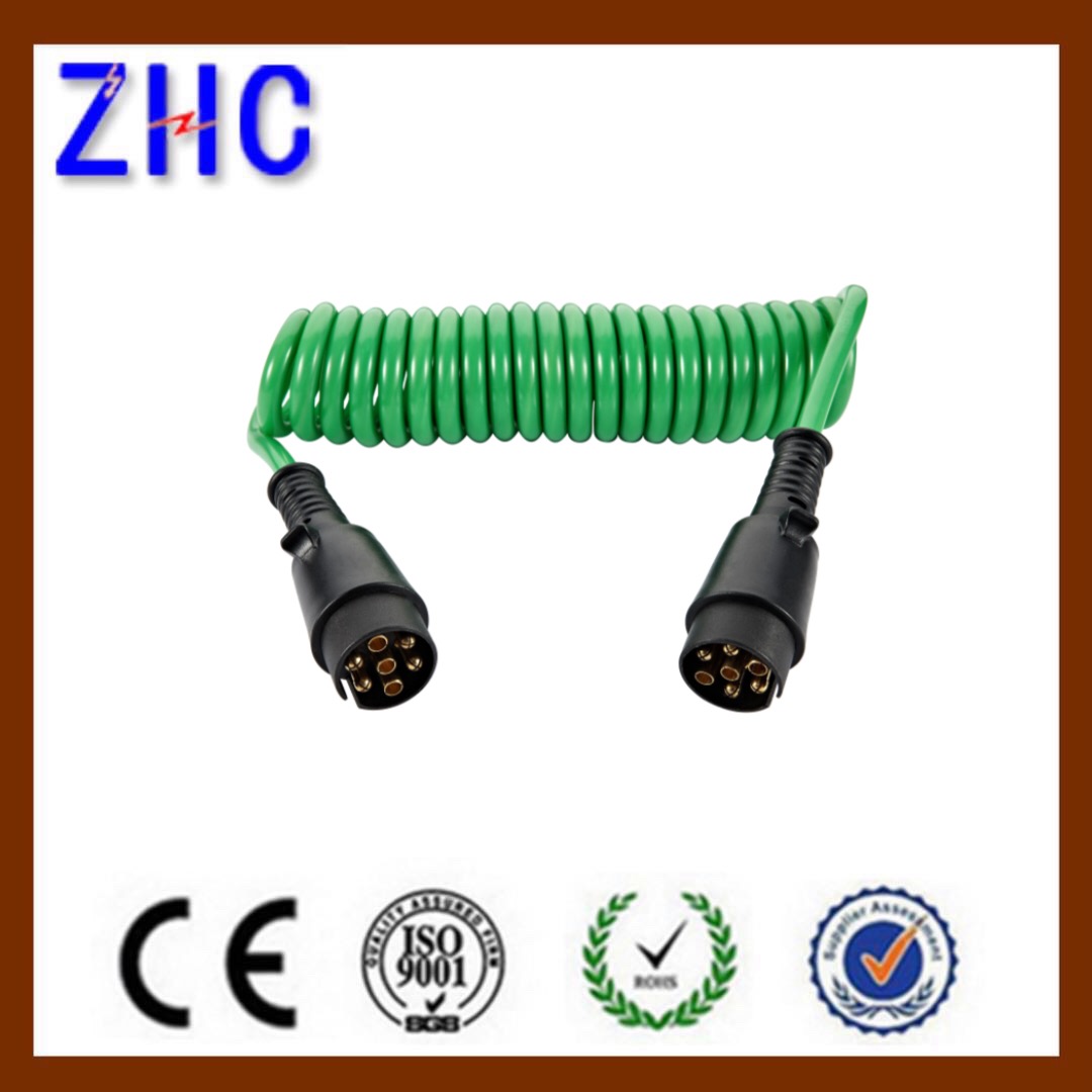 Euro Type Cable Extension Cord TPU Spiral Coil Spring Cable Plastic 12V ...