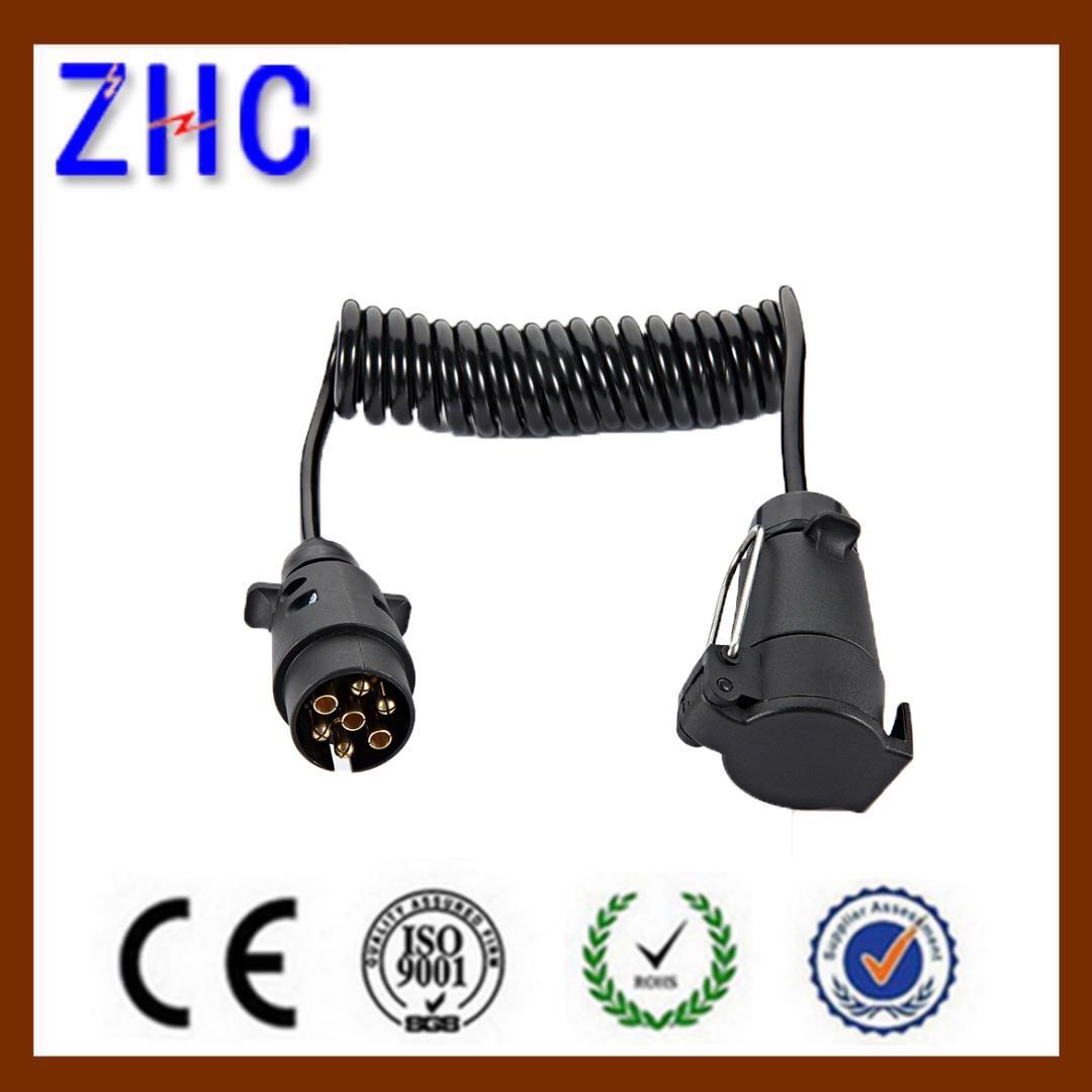 Euro Type 12V 7P Male Female Cable Extension Cord TPU Spiral Coil Cable ...