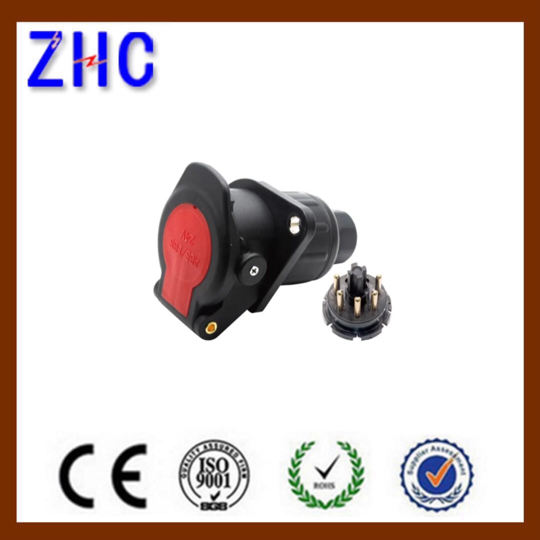 Euro 5P 24V ABS / EBS Female Trailer socket Connector For Auto Trailer ...