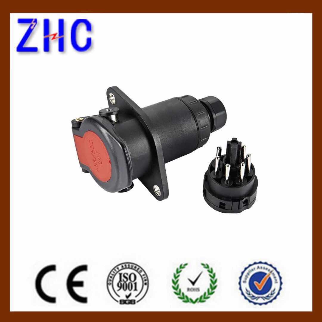 Tinned Copper Needle 7P 24V ABS / EBS Female Trailer Socket Connector ...