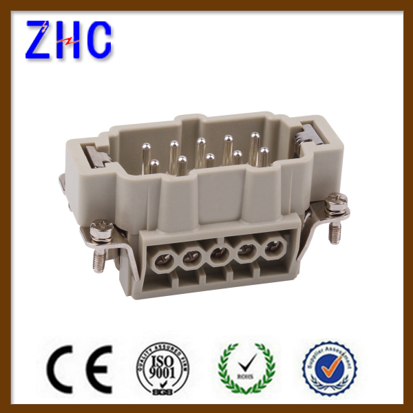 HE010M Heavy Duty Connector 500V 10P 16A Male Insert With Wire gauge 1.0-2.5mm2 AWG18-14, China ...